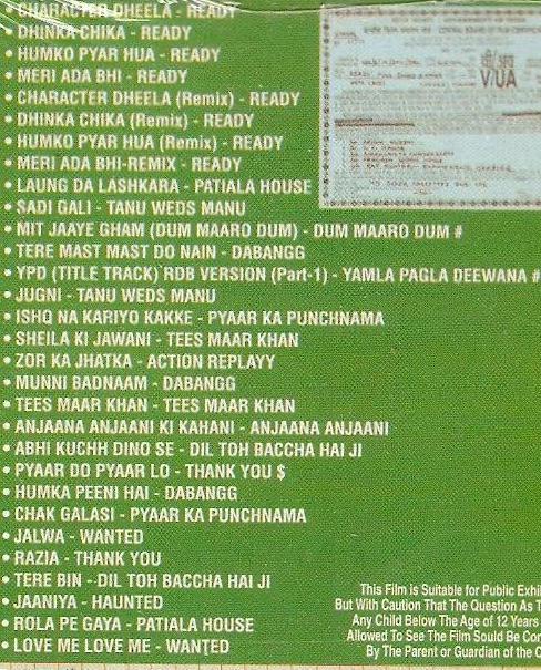 Ready Songs & Other Hits (Hindi Songs DVD)
